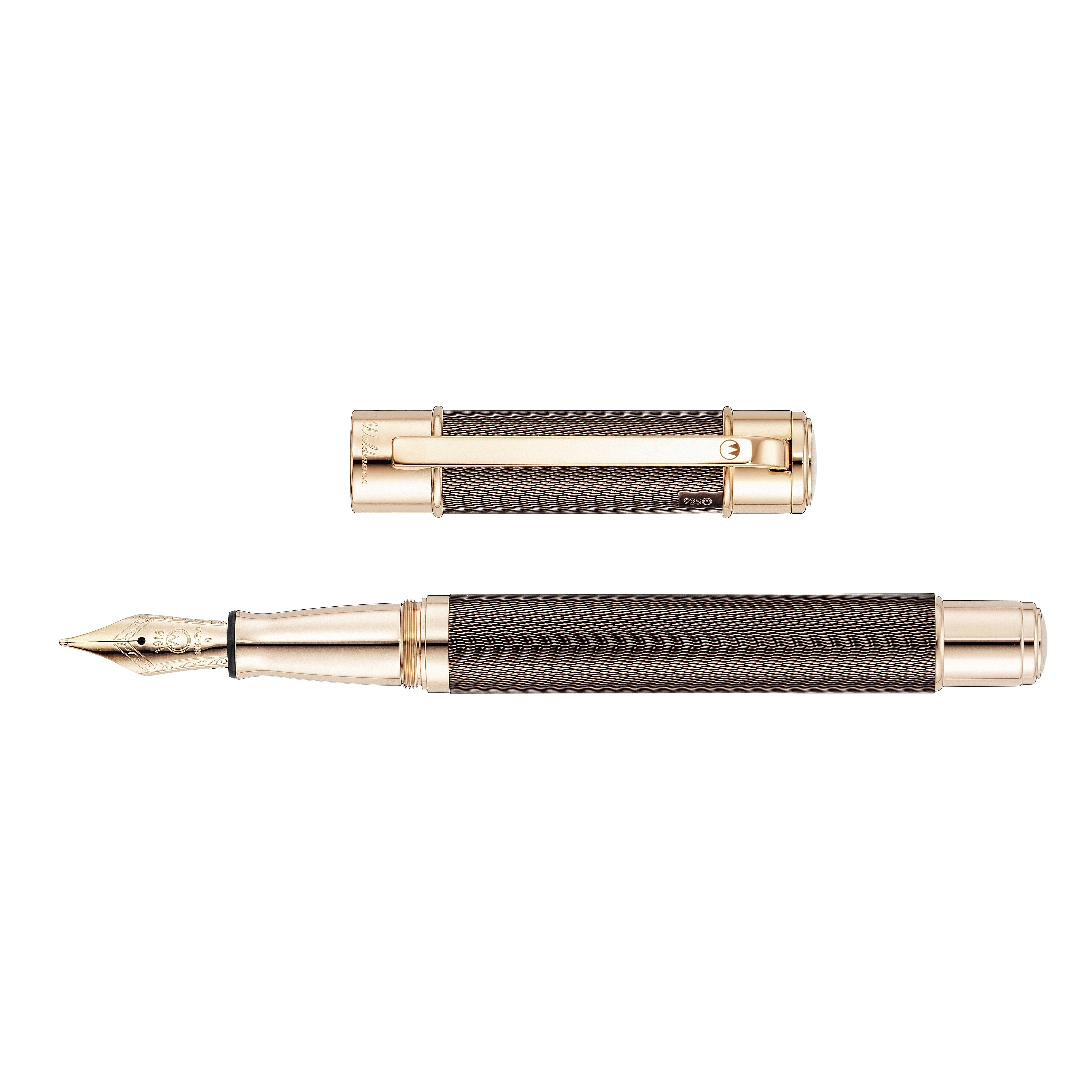 Waldmann Commander 25 Brown Rose Gold Limited Edition Fountain pen - Vulpen / Fountain pen ...